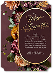 Condolences Ticket Sympathy Cards | Memorial & Condolence Cards ...