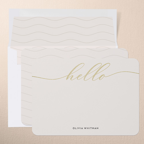 Swept Hello 5x7 Stationery Card by Yours Truly | Shutterfly