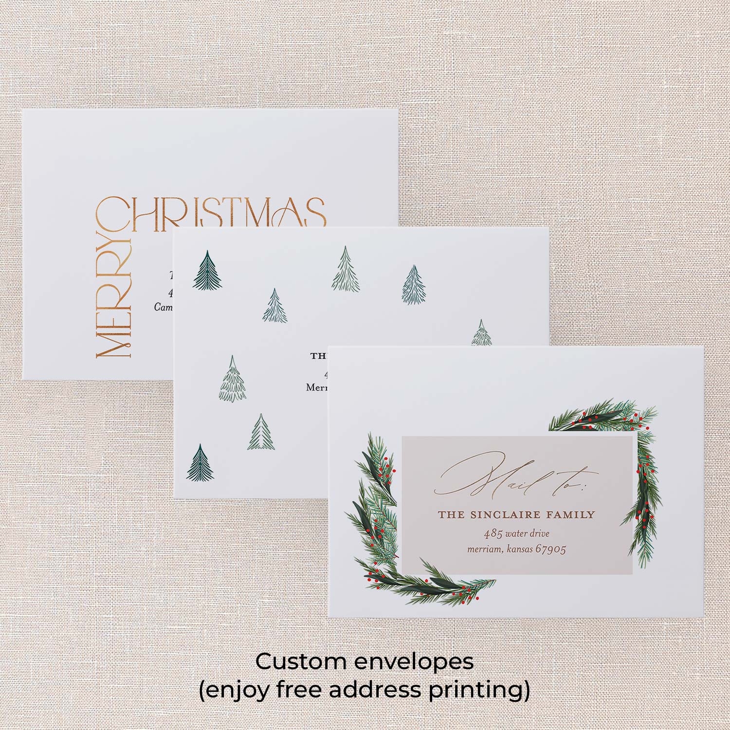 Snowy Storyline 5x7 Tri-Fold Stationery Card by Yours Truly | Shutterfly