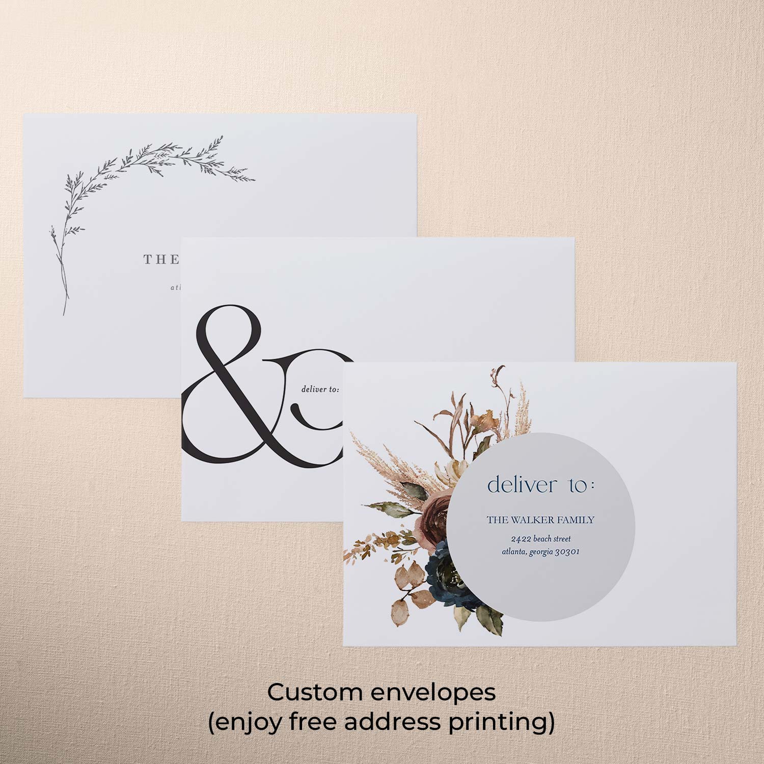 Monogram Blossom 5x7 Tri-Fold Stationery Card by Lady Jae | Shutterfly