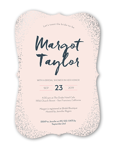 Pink And Silver Wedding Invitations | Shutterfly