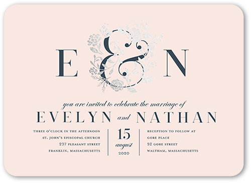 Pink And Silver Invitations | Shutterfly