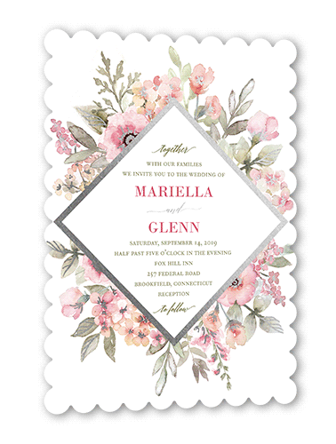 Pink And Silver Invitations | Shutterfly